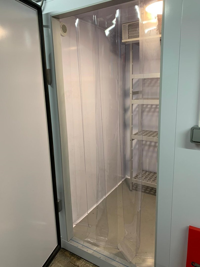 PVC Strip Curtain Set Polargrade (1028mm wide) Stainless Steel Hook Ra ...